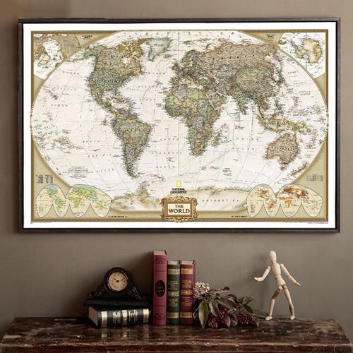 Jual Hiasan Dinding Dekorasi Rumah Ruangan Peta Dunia Vintage World Map ...