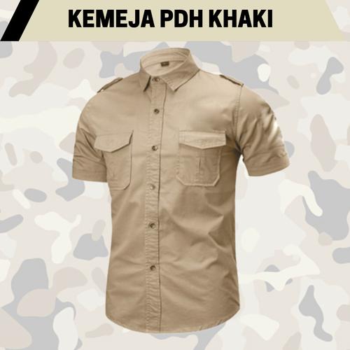 Jual Kemeja PDH Polos Krem Khaki Pria Lengan Pendek - Kemeja Kerja ...