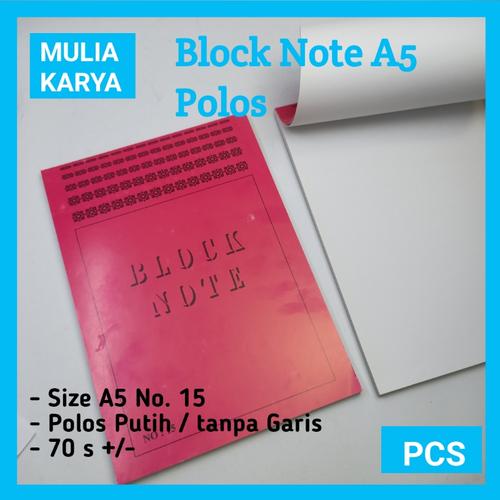 Jual Buku Block Note A5 No 15 Polos Tanpa Garis - Jakarta Utara - Mulia ...