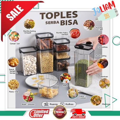 Promo Toples Kedap Udara Kotak Plastik Bening Tempat Snack Cereal ...