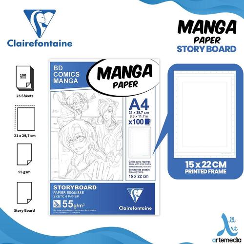 Jual * KERTAS GAMBAR CLAIREFONTAINE MANGA PAPER LAYOUT STORYBOARD COMIC ...