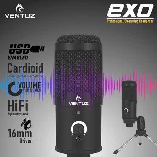 Jual Mic Microphone Professional Streaming EXO Condenser + STAND ...