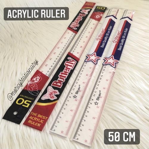 Jual Penggaris 50 Cm Akrilik - Garisan Mika 50CM Star Butterfly ...