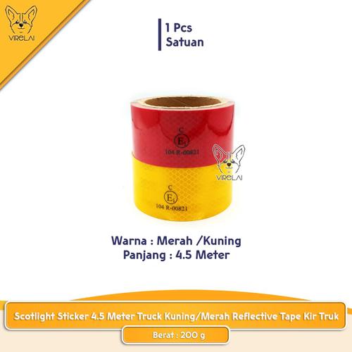 Jual Scotlight Stiker 5 Meter Truck Kuning / Merah Reflective Tape Kir ...