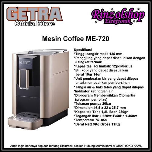 Promo MACHINE COFFEE GETRA ME-720 FULL AUTOMATIC / MESIN PEMBUAT KOPI ...