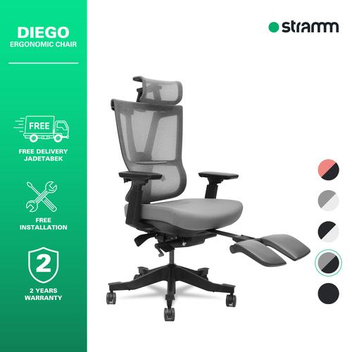 Promo Kursi Kantor Ergonomis Stramm Diego I with Footrest - Grey On ...