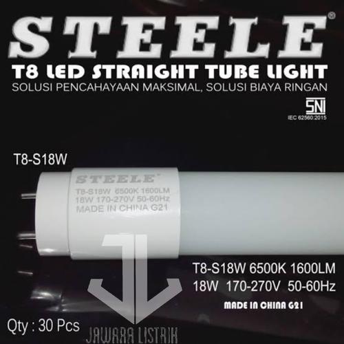 Jual STEELE LAMPU T8 LED 18 WATT MURAH 120 CM PUTIH COOL DAYLIGHT - Putih, TANPA BUBLE - Jakarta ...