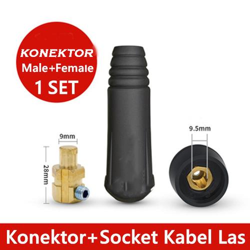 Jual Kabel Konektor Las Male+Female 10-25mm Cable Socket Connector 1SET ...