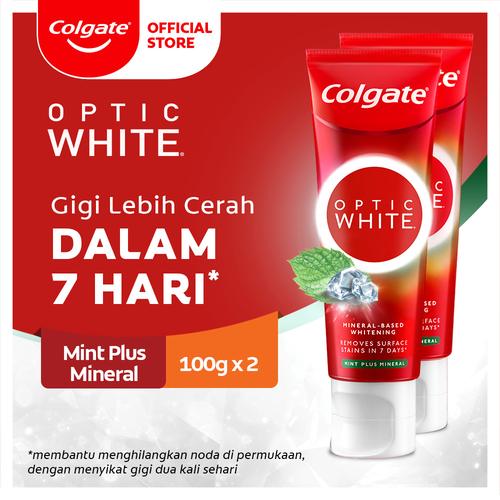 Promo Colgate Pasta Gigi Optic White Mint Plus Mineral 100gr - Isi 2 ...
