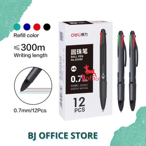 Jual PULPEN 4 WARNA DELI / BALLPOINT 4 WARNA 33390 Isi 12 PCS - Kota ...