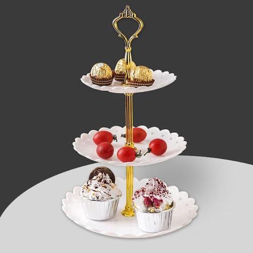 Jual Stand Cupcake Piring Tatakan Kue 3 Susun - Putih, S - Jakarta ...
