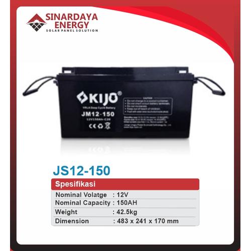 Jual Baterai VRLA 150Ah 12V KIJO | Aki Solar Cell | Tenaga Surya - Kota ...