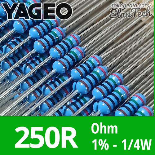 Jual Resistor Yageo 250R 1/4W 1% 0.25W 1/4 W 250 Ohm ElanTech - Jakarta ...
