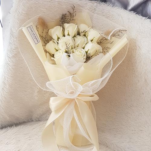 Promo 10Stems Soap Flower Bouquet Buket Bunga Sabun Mawar - R.White ...