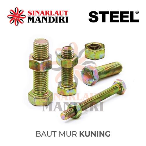 Jual Baut Mur Kuning / BMK / Yellow Zinc Plated Bolt & Nut M 10 x 100 ...
