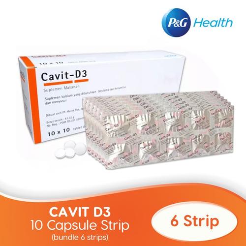 Jual Cavit D3 10 Caps Vitamin D dan Kalsium (Strip) - Paket isi 6 ...