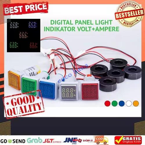 Jual Pilot Lamp Digital Voltmeter+Amperemeter Diameter 22mm - Persegi ...