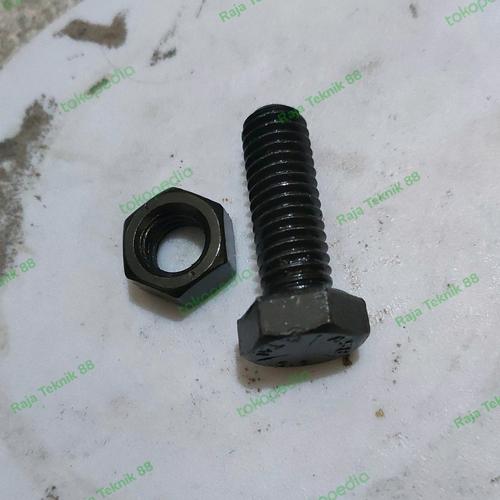 Jual baut mur hitam 1/2 x 1 1/2 /baut hitam 8.8 + mur ½ x ¹ ½ ½x1½ baut ...