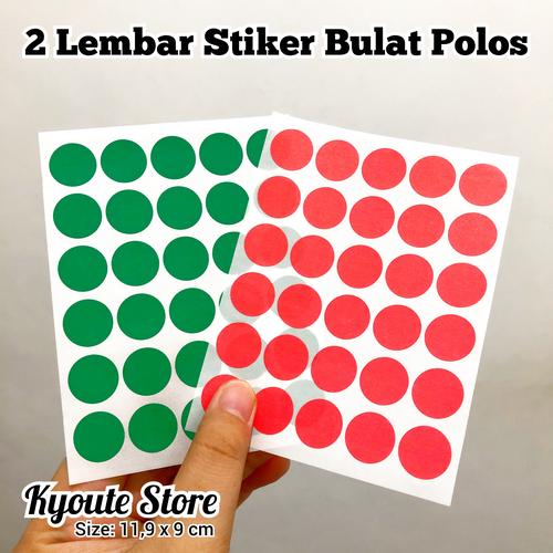 Jual 2 Lembar Sticker Bulat Circle Green Red Hiasan Memo Sealing Paper ...