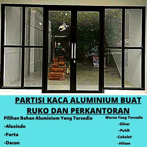 Jual kaca pintu aluminium ruko kantor cafe restoran pintu kaca ...