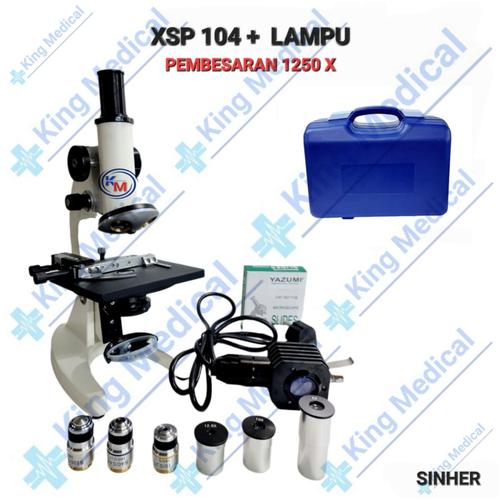 Jual Mikroskop Lanjutan Siswa Microscope XSP 13 AE XSP-13AE 1250x + Lampu - 104 + LAMPU ...