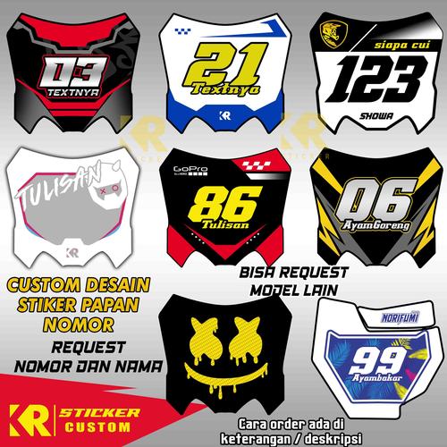 Jual Stiker Papan Nomor CRF KX KTM YZ KLX | Sticker papan nomor KR ...