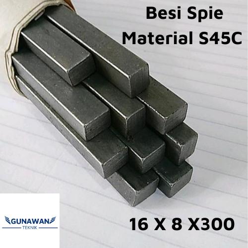 Jual Besi spi besi batang besi spie 16x8x300 custom kualitas s45c ...