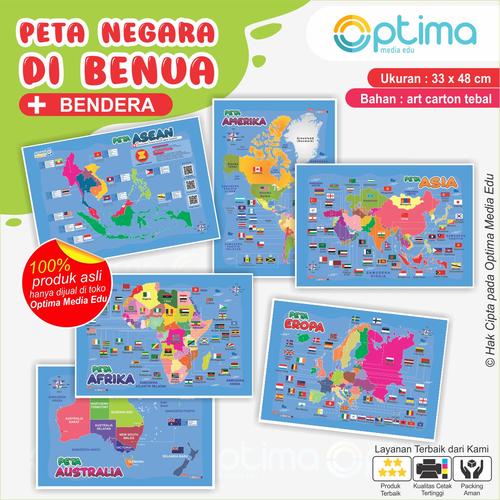 Jual PETA NEGARA DI BENUA DAN BENDERA NEGARA, ASEAN,ASIA,AFRIKA,EROPA ...