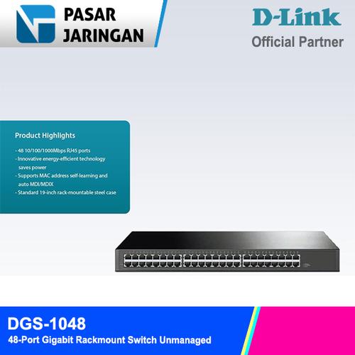 Jual D-LINK DGS-1048 48-Port Gigabit Rackmount Switch Unmanaged 1048 ...