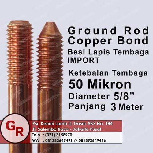 Jual Ground Rod Copper Bonded 5/8 x 3 meter / Besi Lapis Tembaga Import - Jakarta Pusat - Ground ...