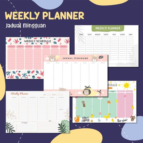 Jual [DOUBLE LAMINASI] - Weekly Schedule Planner - Jadwal Mingguan ...