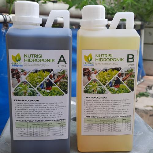 Jual Nutrisi Hidroponik AB Mix Cair Sayuran | 1 liter A dan 1 liter B ...