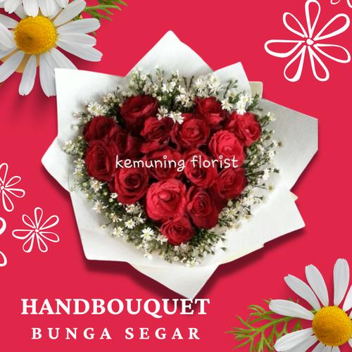 Jual Rangkaian Hand Bouquet Buket Bucket Bunga Mawar Fresh Segar B196 ...