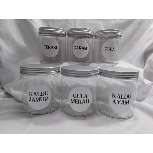 Jual TEMPAT BUMBU AESTHETIC/SILVER 500ML/FREE LABEL BULAT - GARAM ...
