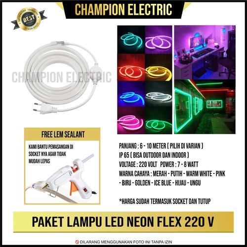 Jual Paket 6 -10 Meter Neon Flex LED Lampu Hias Plafon/Outdoor Rumah ...