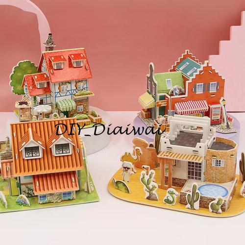 Promo Puzzle 3D DIY bahan foam & paper SMALL HOUSE mainan puzzle ...