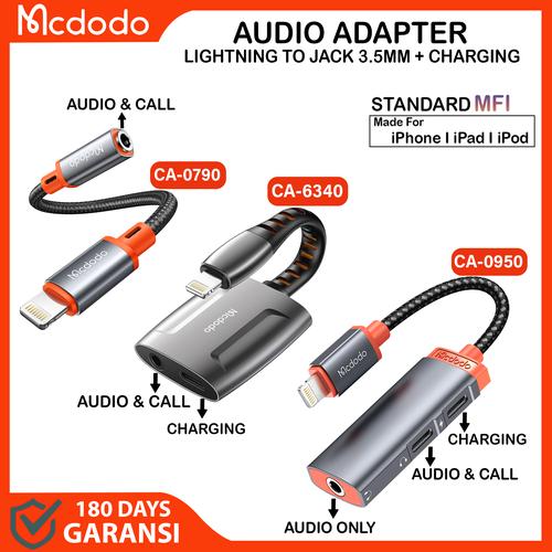 Jual Splitter Lightning iPhone Ke Jack 3.5mm Charging + Call MCDODO CA ...