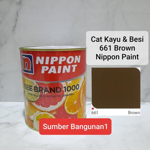 Jual Nippon Paint 661 Brown cat kayu besi bee brand coklat tua lis ...