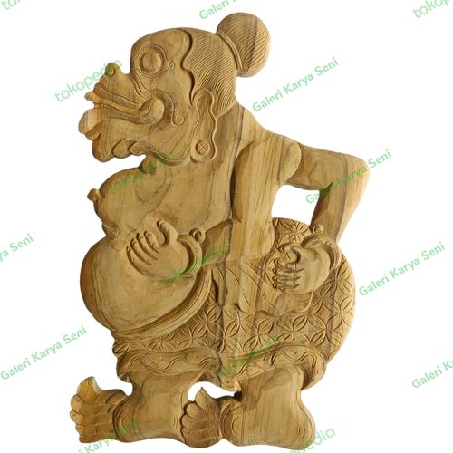 Jual Pajangan Dinding Ukiran Wayang Bagong Punokawan Mentahan Kayu Jati ...