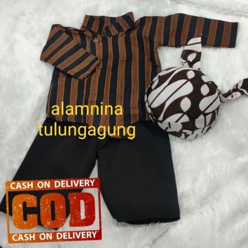 Jual Baju Surjan Jawa Anak Laki Laki -setelan lurik anak 7bln tedak ...
