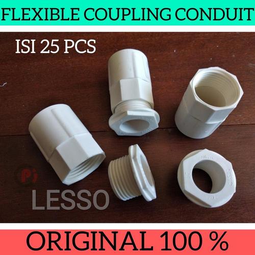 Jual Isi 25 Pcs LESSO Flexible Coupling Conduit 20mm Sock Sok Fitting ...