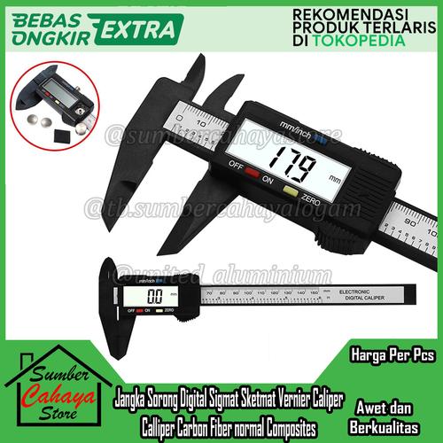 Jual Jangka Sorong Digital Sigmat Sketmat Vernier Caliper Calliper Carbon - Kota Palembang ...