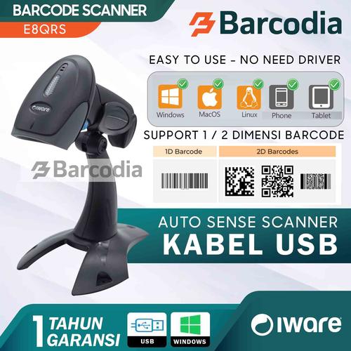 Promo Barcode Scanner 2D Handheld IWARE E8QRS Black White (QR-CODE ...