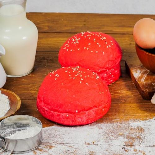 Jual Roti Burger Warna | Burger Bun Warna | Burger Wijen Warna - Merah ...