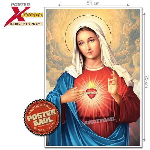 Jual Poster XJumbo BUNDA MARIA HATI KUDUS #XJFJP355 - ukuran 51 x 75 cm ...