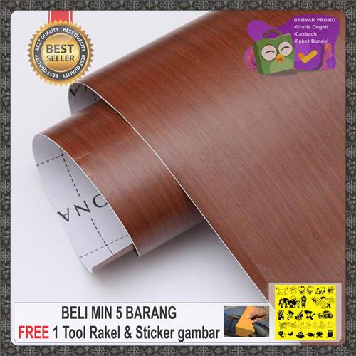 Jual Stiker motif serat kayu/stiker kayu/wallstiker motif kayu Coklat 1 ...