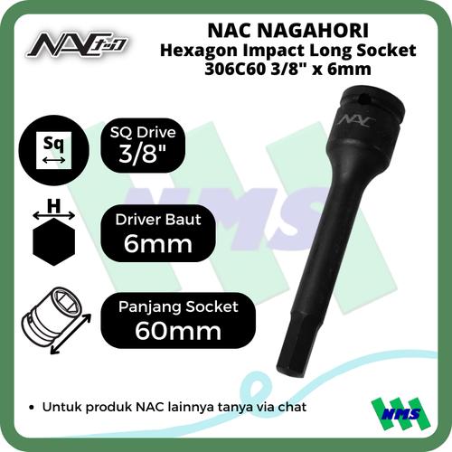 Jual Impact Socket Long Mata Sok Hitam 3/8 x 6mm Nagahori NAC 306C60 ...