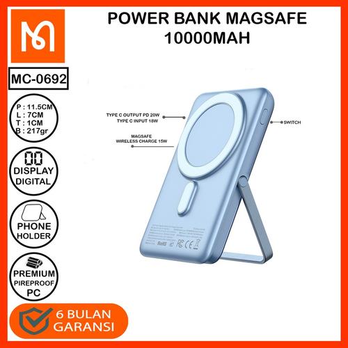 Jual MCDODO MC-069 10000MAH 15W Magsafe Powerbank with Digital Display - Blue 0692 - Kota ...