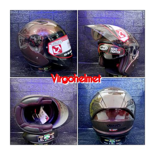 Jual HELM NHK S1 GP PRO VISOR LIGHT SMOKE SOLID CHAMELEON RED GOLD ...