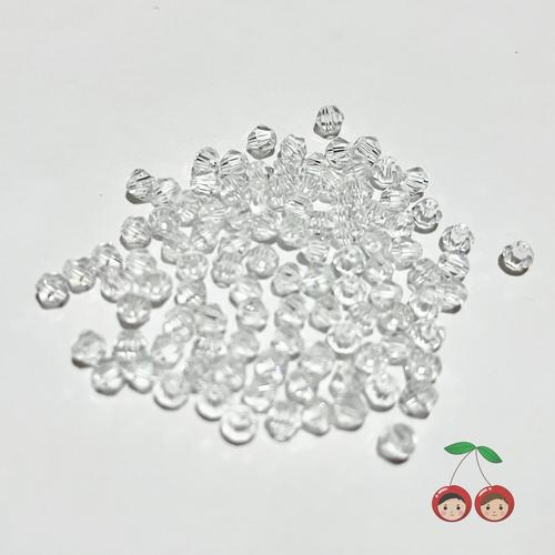 Jual 100pcs Manik-Manik Kristal Bicone Glass Warna Putih Bening Ukuran ...